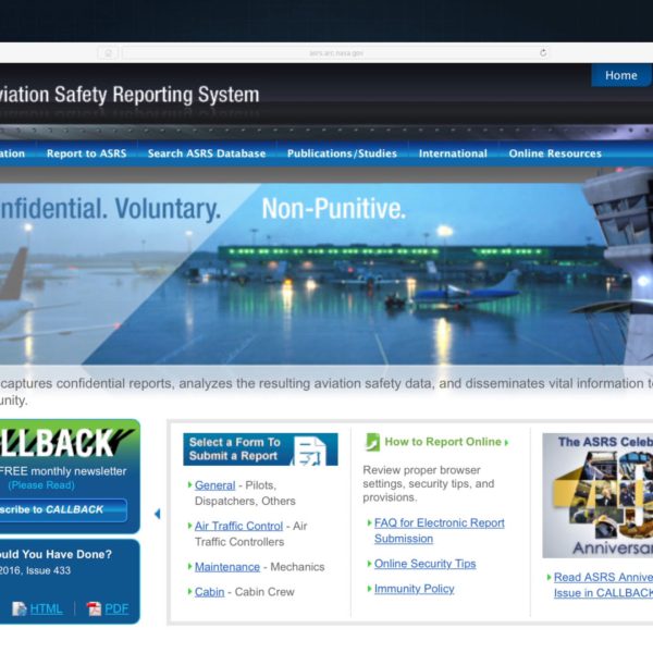 Video tip: Aviation Safety Reporting System (the NASA form) : Flight ...