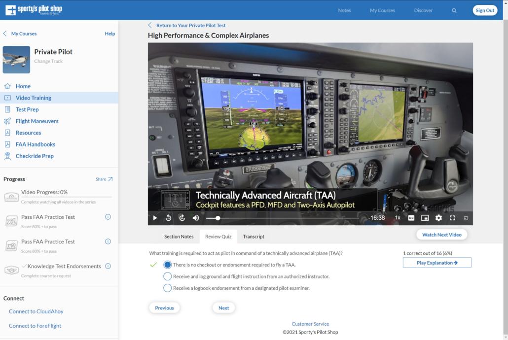 Smart study strategies with Sporty’s 2021 Learn to Fly Course : Flight ...