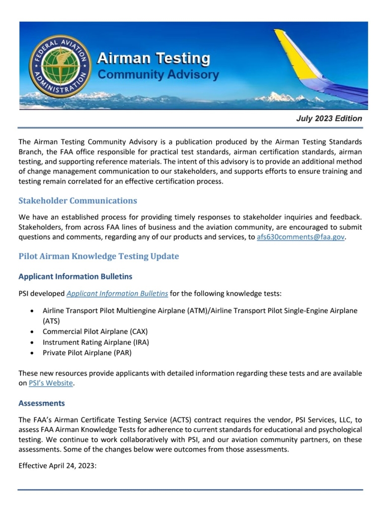 What's up with the Private Pilot FAA Knowledge Test? : Flight Training ...