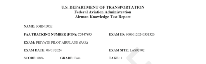 How to Interpret your FAA Written Test Report : Flight Training Central