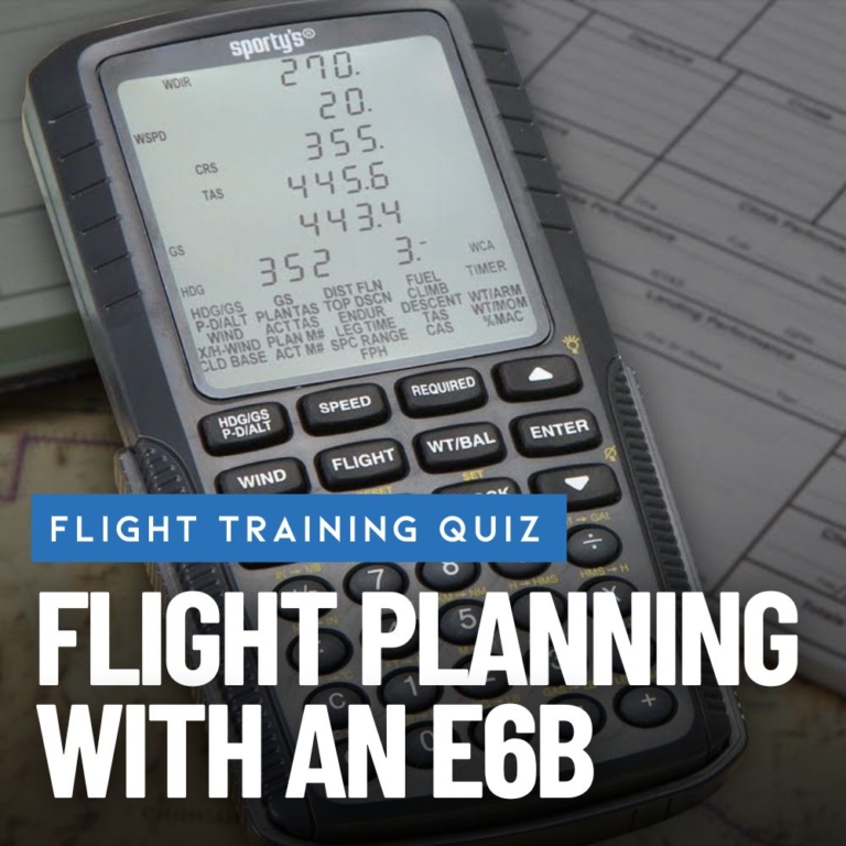 Quiz: Flight Planning with Sporty's E6B