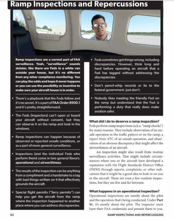 The FAA is Conducting a Ramp Check. Now What? : Flight Training Central